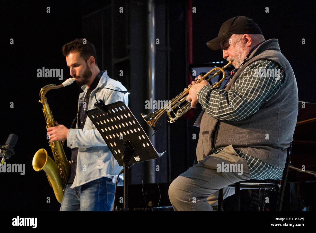 American saxophonist Chad Lefkowitz-Brown (left) and trumpeter Randy ...