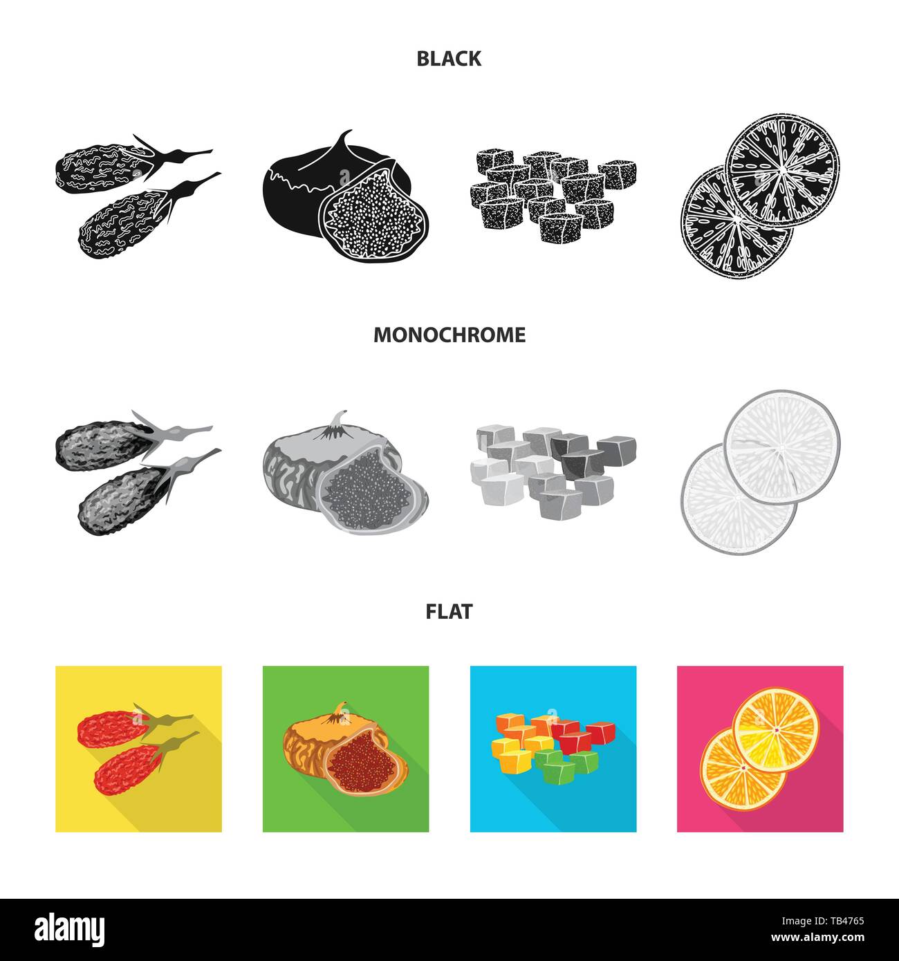 Vector design of food and raw icon. Set of food and nature stock symbol ...