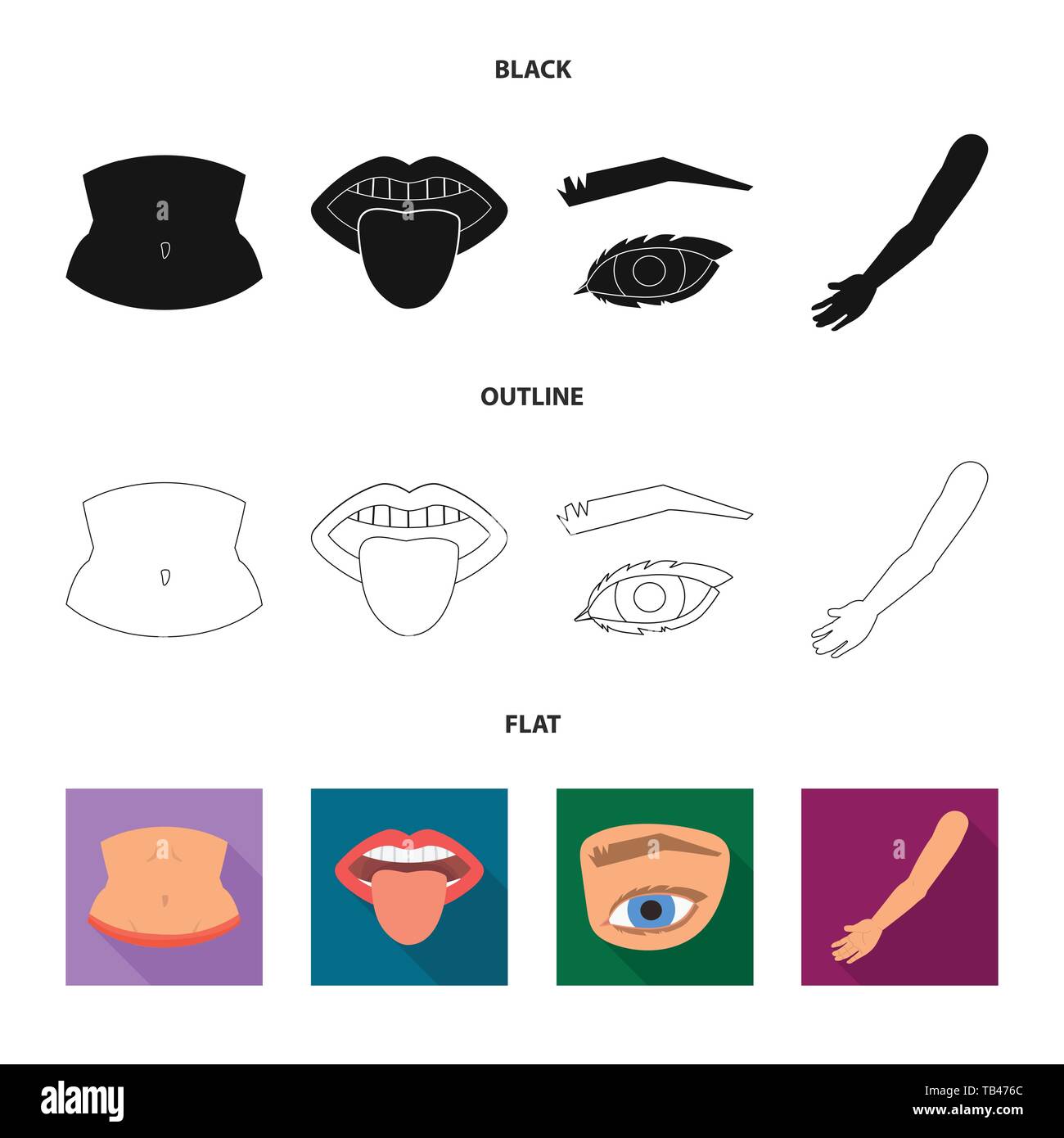 Vector design of body and part logo. Set of body and anatomy vector ...