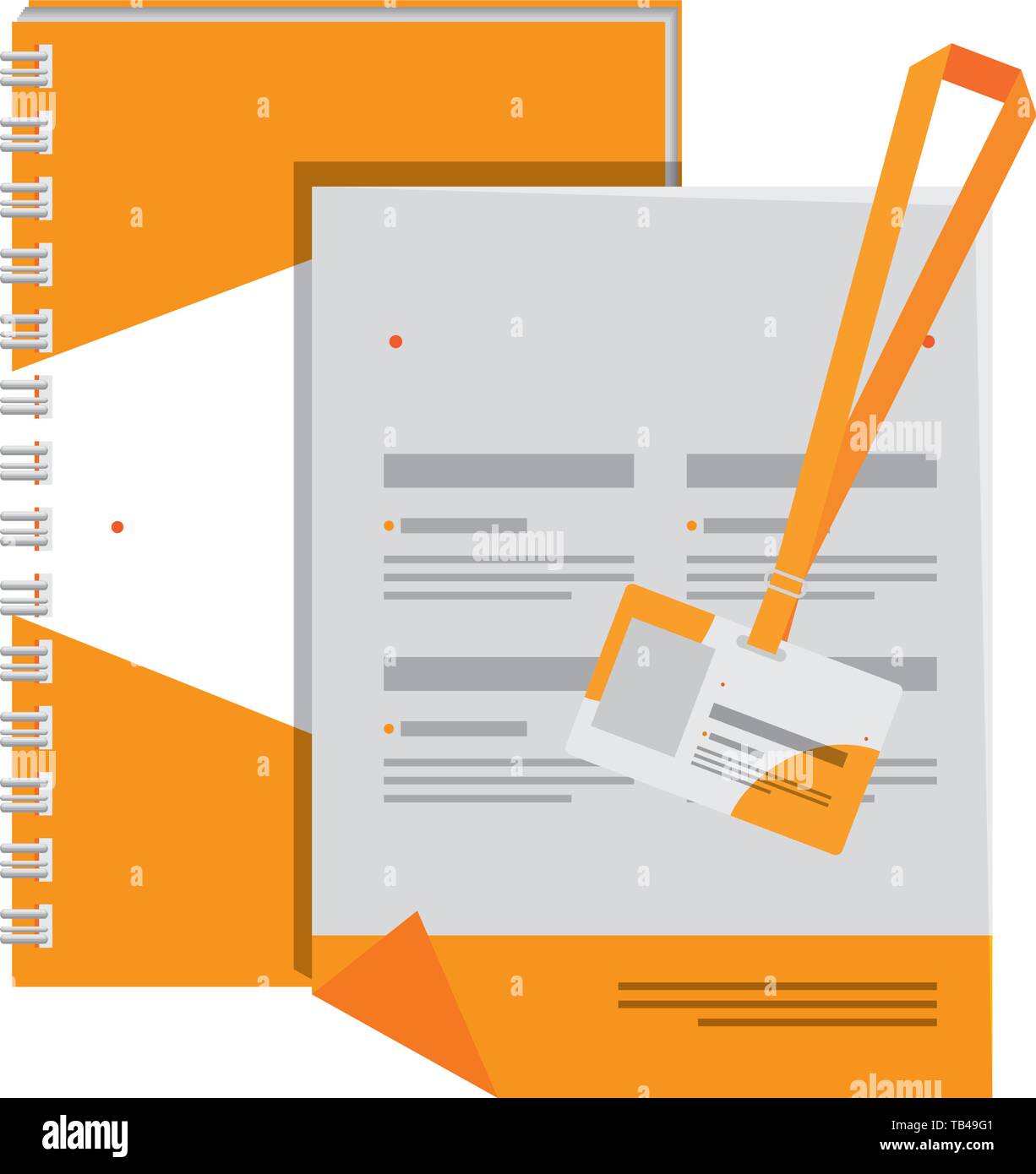 notepad and document id with company emblem print Stock Vector Image ...