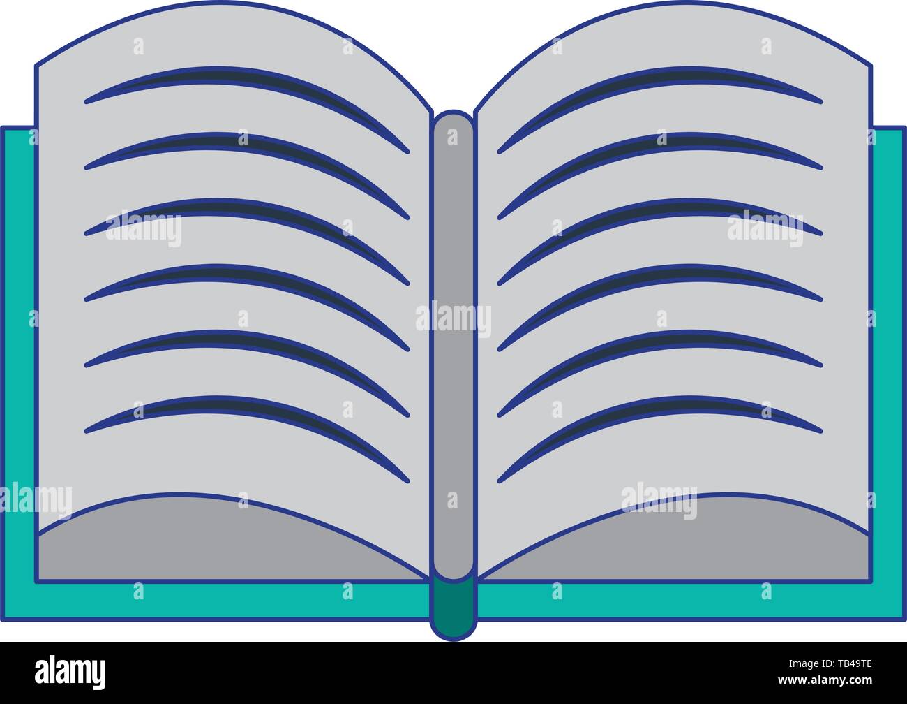 Book open isolated symbol cartoon blue lines Stock Vector Image & Art ...