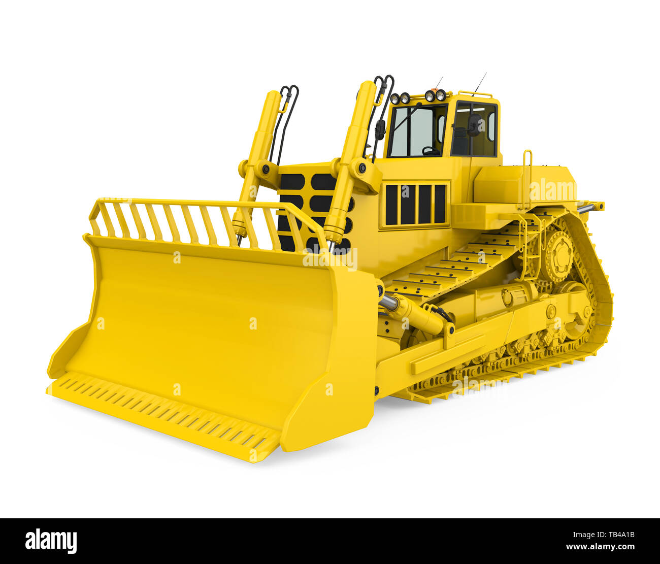 Yellow Bulldozer Isolated Stock Photo - Alamy