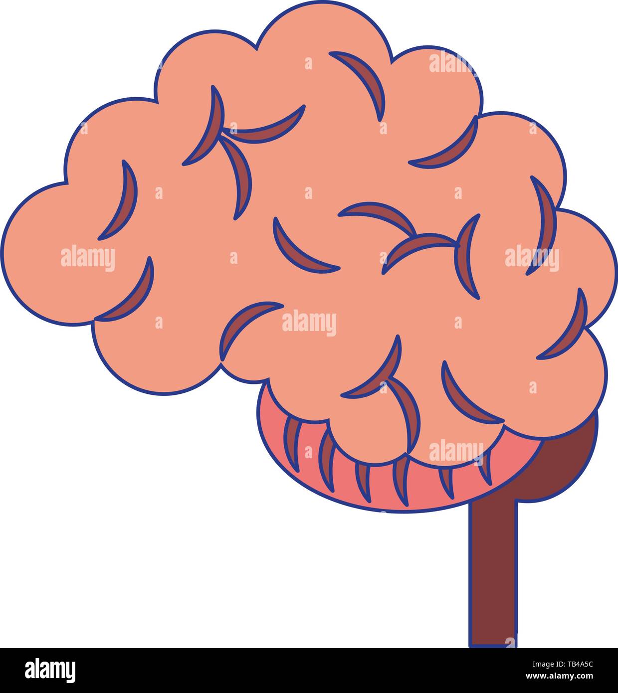 Human brain cartoon isolated symbol blue lines Stock Vector Image & Art ...