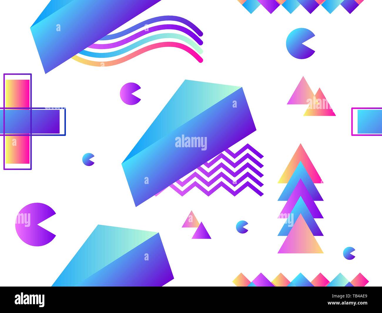 Memphis seamless pattern. Geometric elements memphis in the style of 80 ...