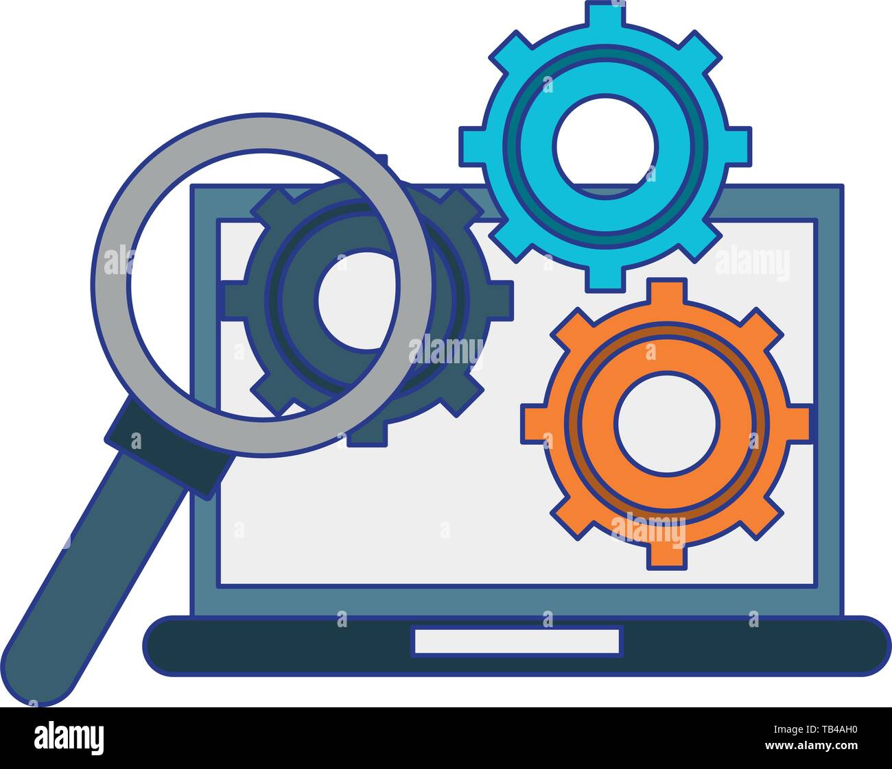 Business and office technology symbols blue lines Stock Vector Image ...