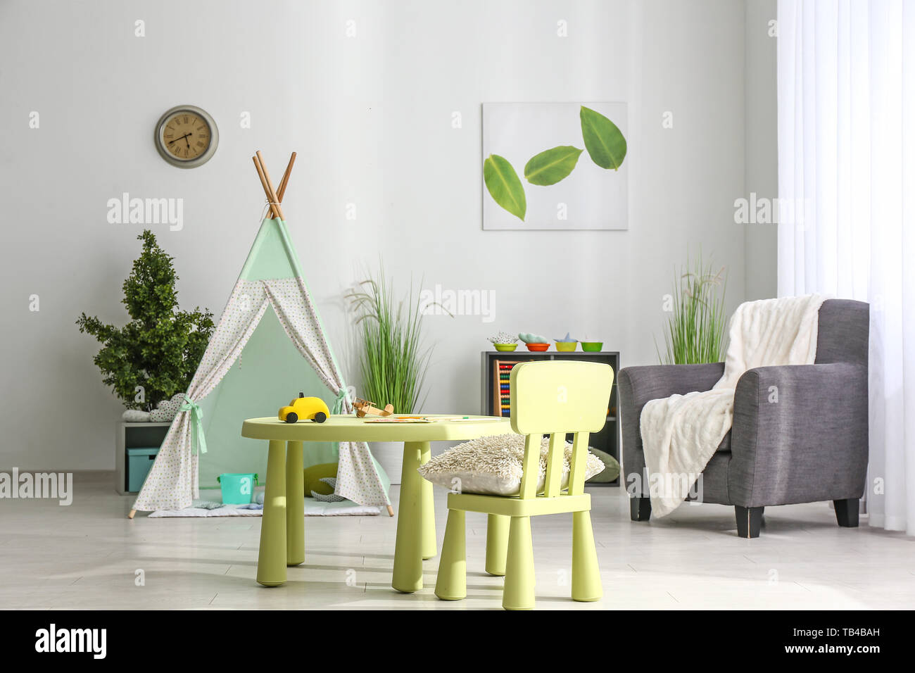 Interior of cozy kids room Stock Photo - Alamy