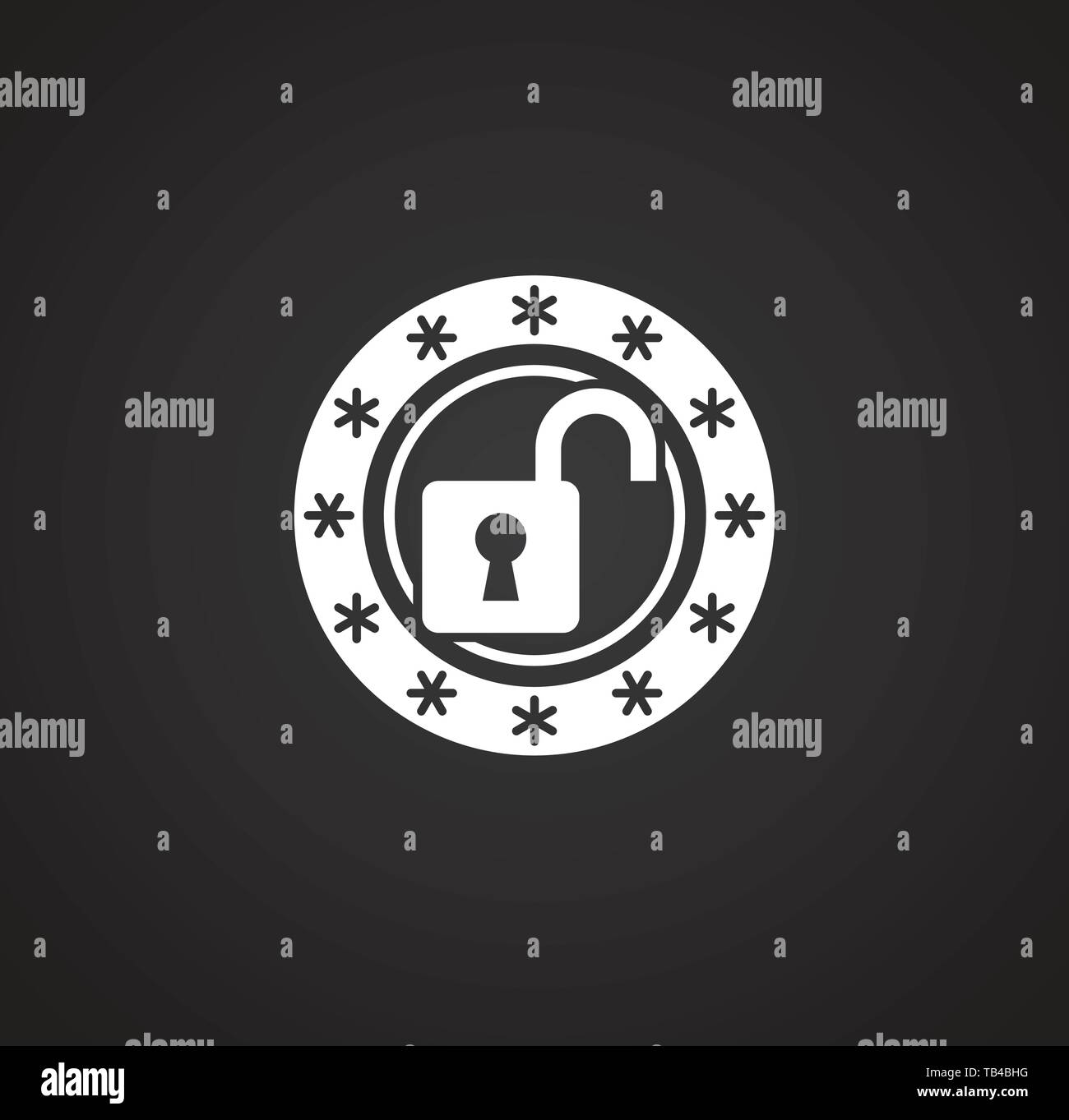 Password related icon on background for graphic and web design. Simple ...