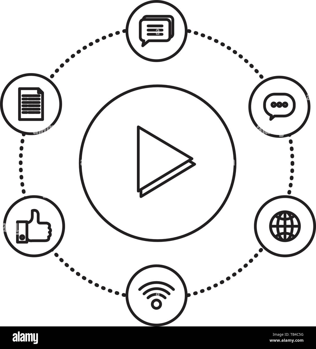 Video file marketing icon Black and White Stock Photos & Images - Alamy