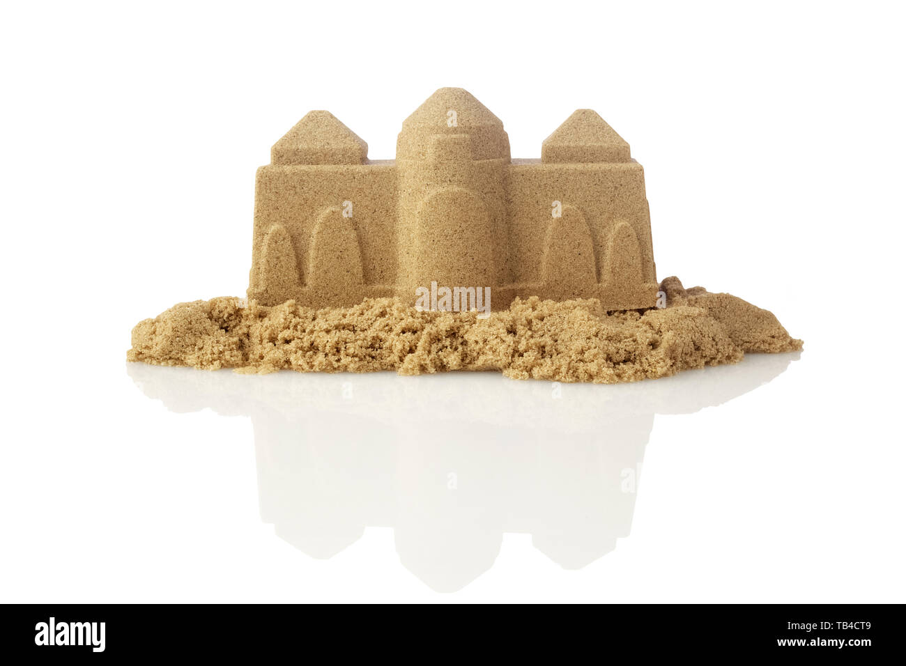 Sandcastle at the beach isolated on white background Stock Photo - Alamy