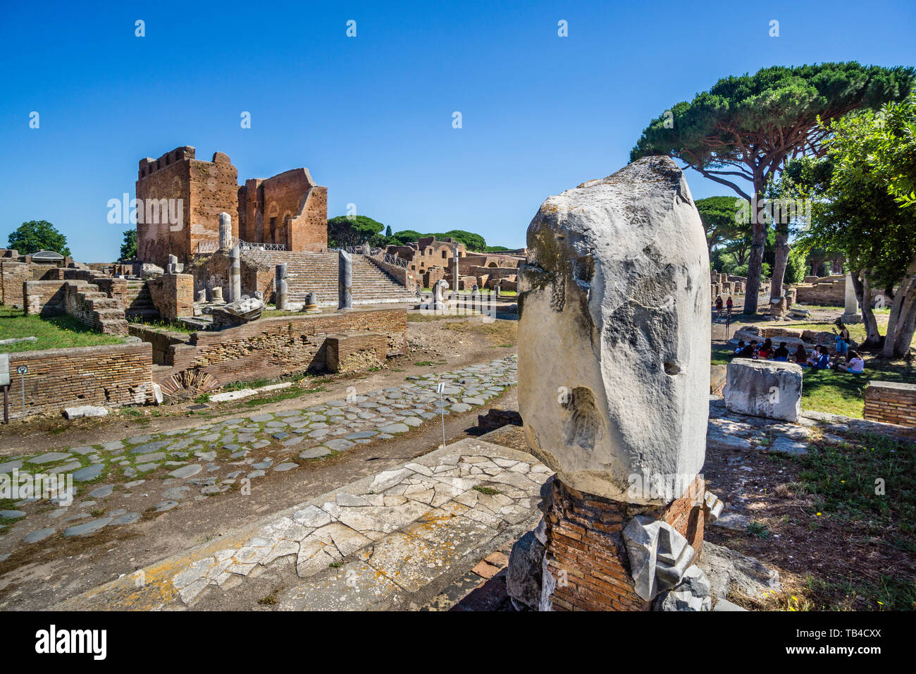 view of the Capitolium, a very large roman temple, seen from Via ...