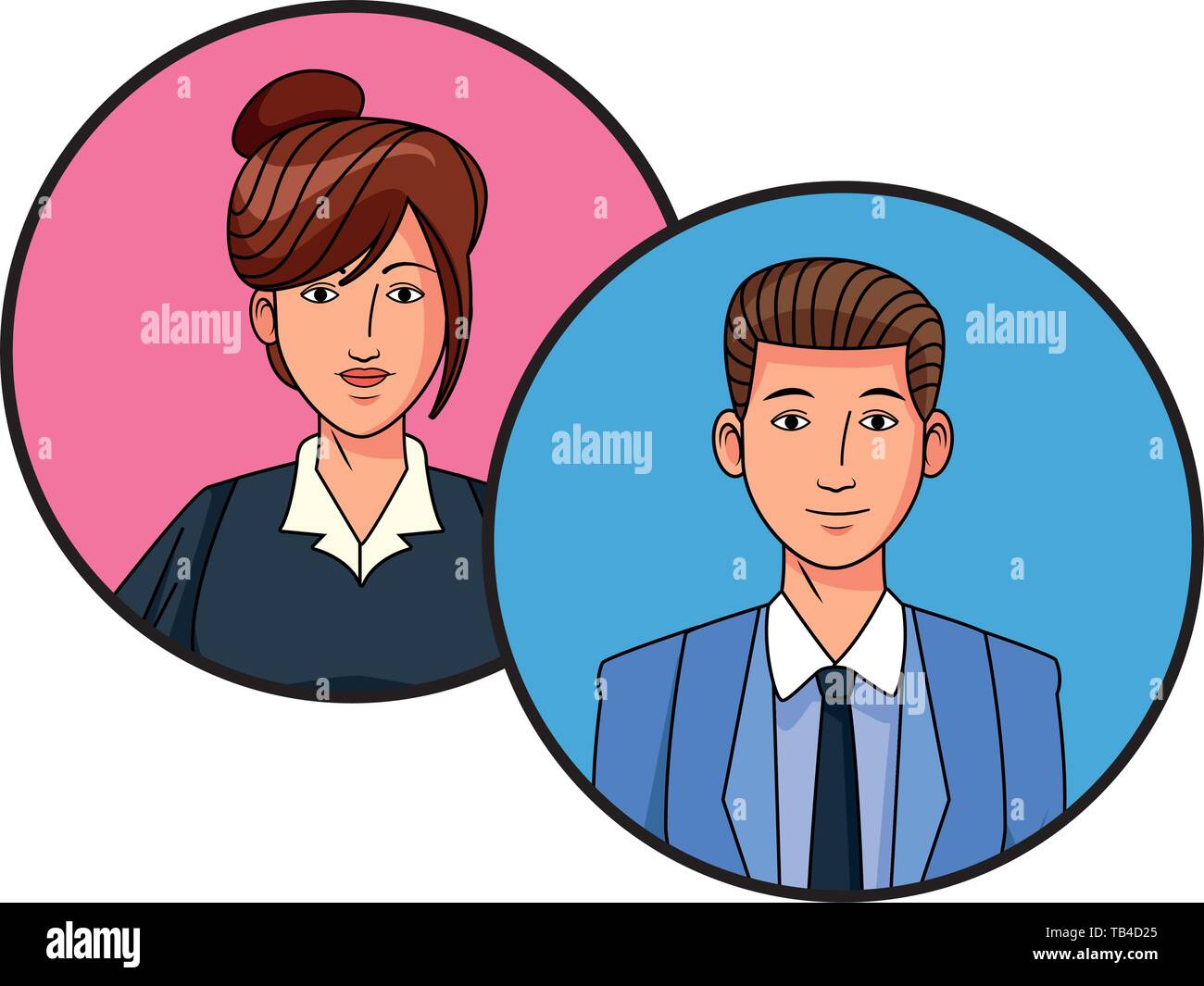business couple avatar profile picture in round icons Stock Vector ...