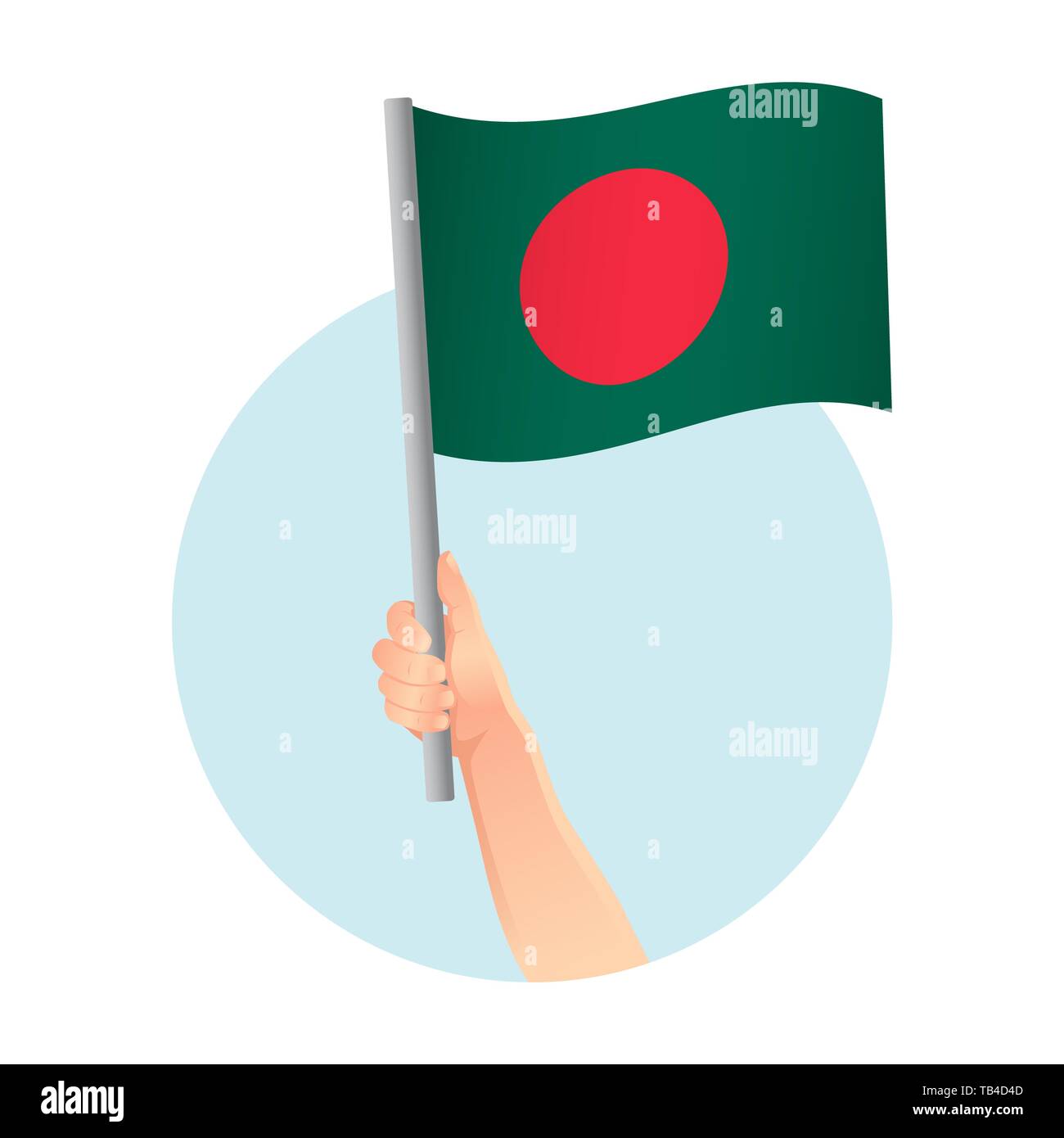 Bangladesh flag in hand. Patriotic background. National flag of ...