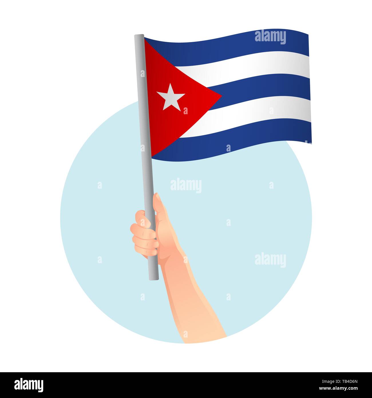 Cuba flag in hand. Patriotic background. National flag of Cuba ...