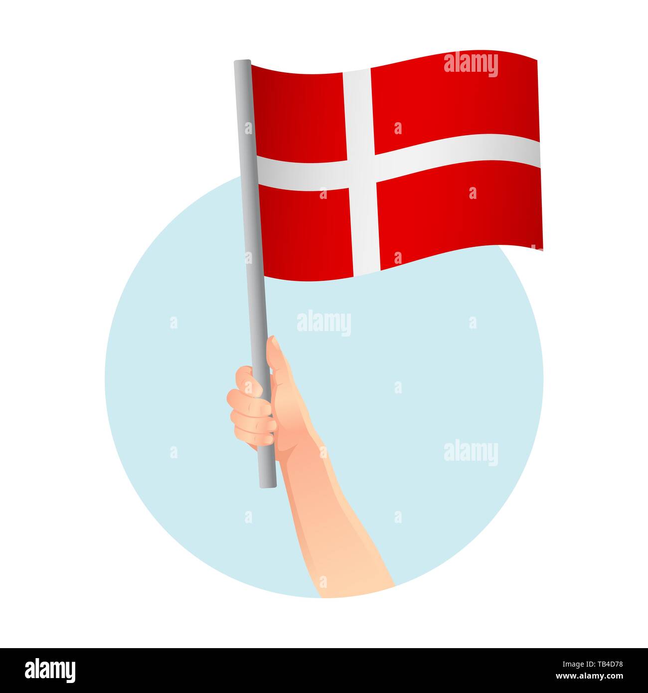 Denmark flag in hand. Patriotic background. National flag of Denmark ...