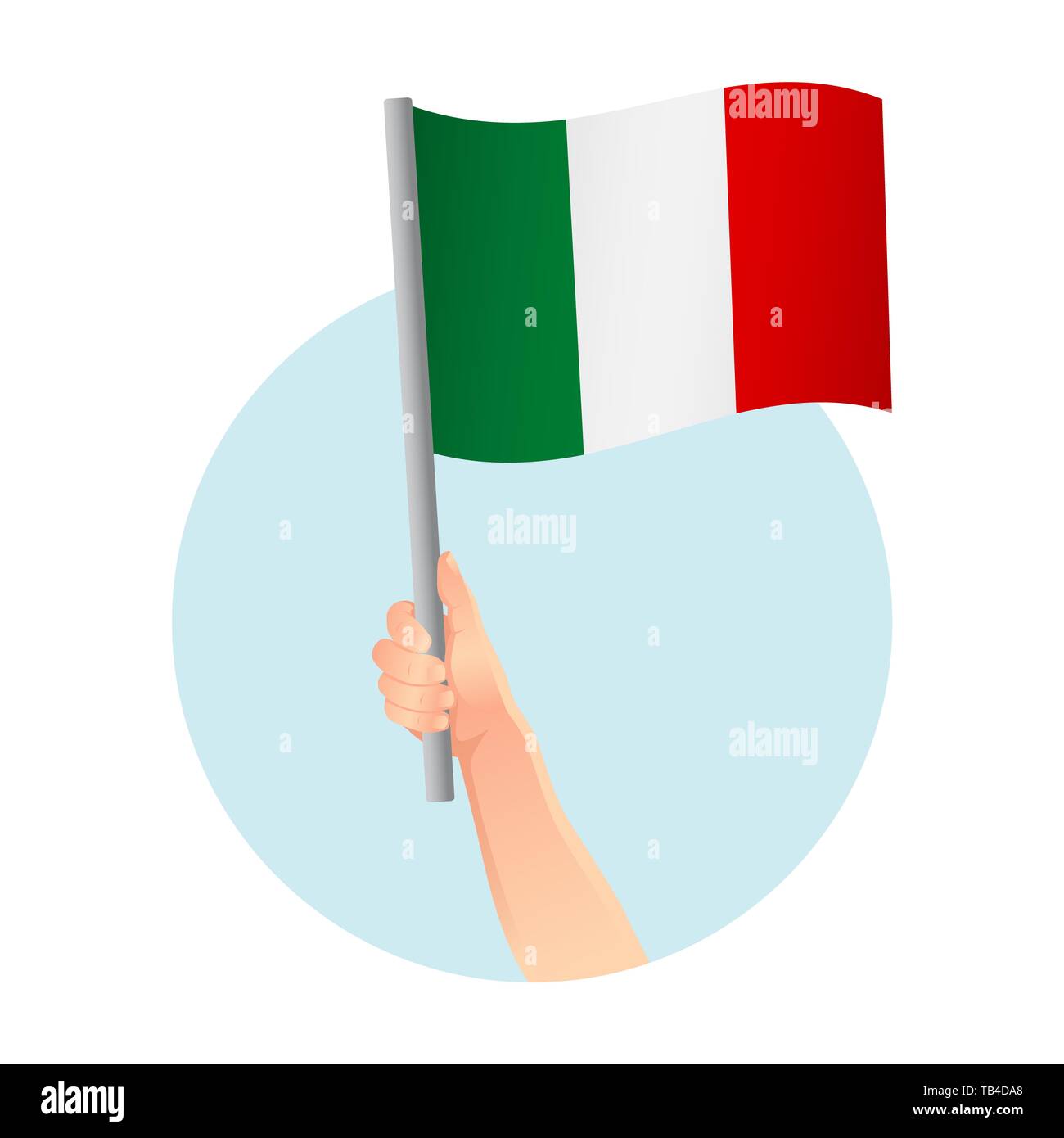 Italy flag in hand. Patriotic background. National flag of Italy ...