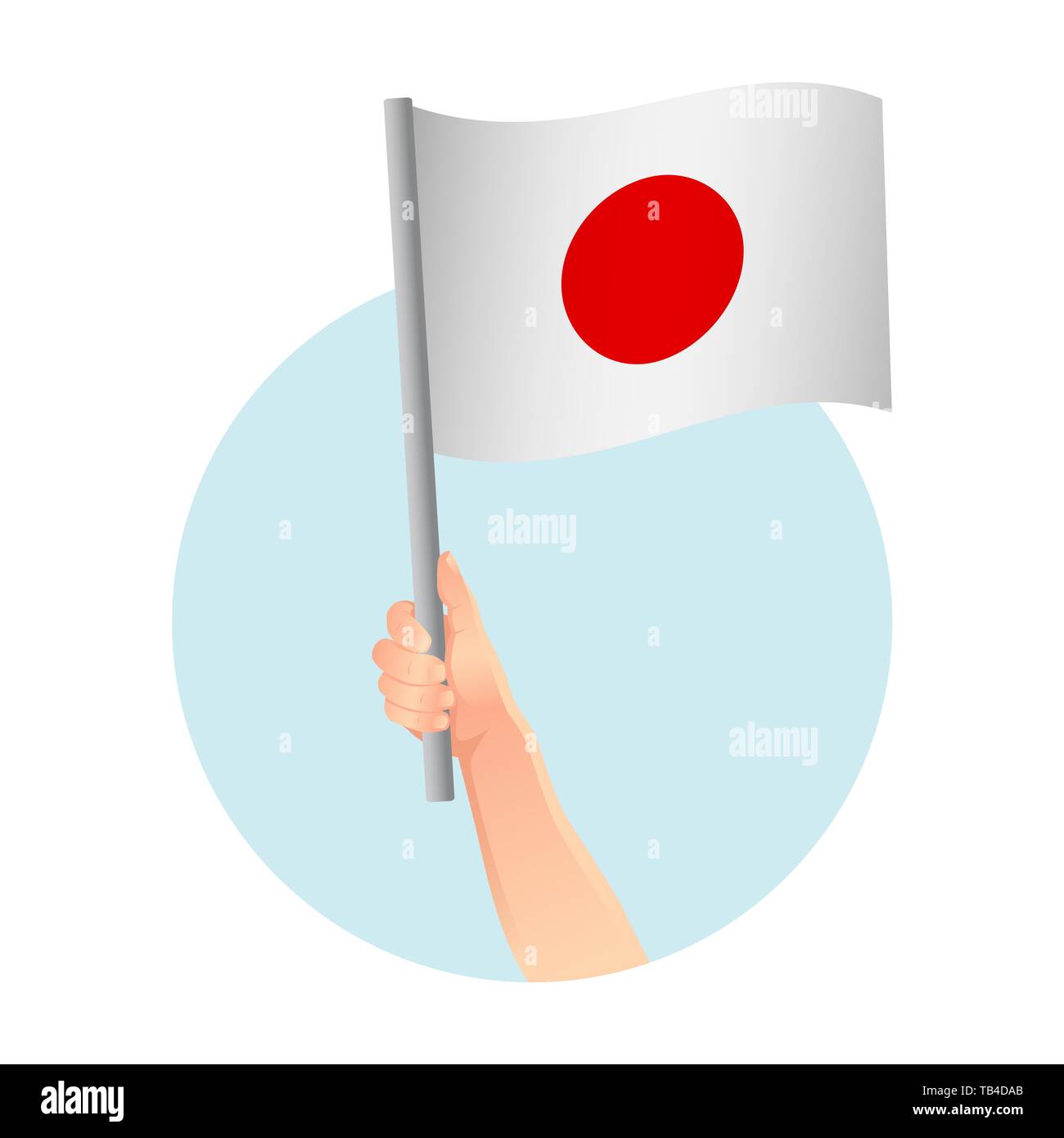 Japan flag in hand. Patriotic background. National flag of Japan ...