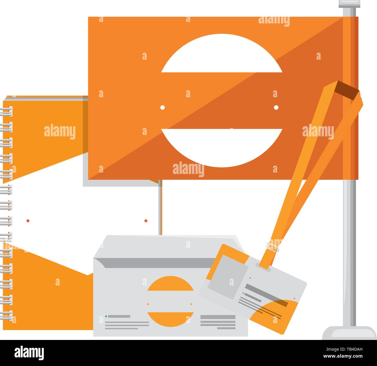 notepad and flag ,envelope with company emblem print Stock Vector Image ...