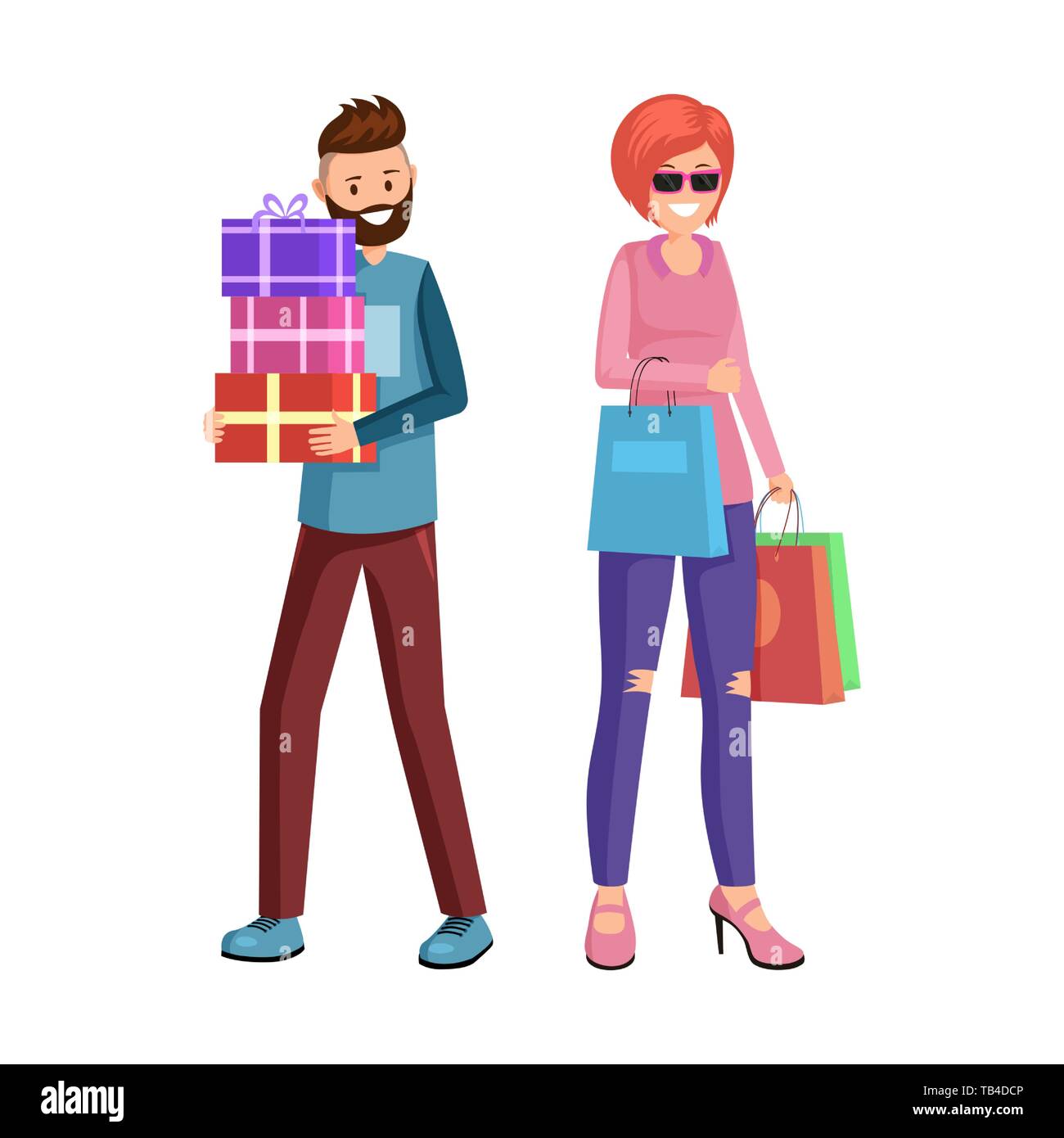 Shopaholic shopping Stock Vector Images - Alamy