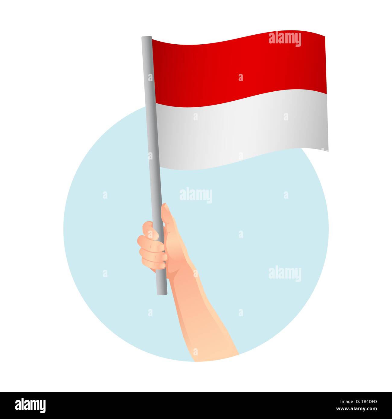 Monaco flag in hand. Patriotic background. National flag of Monaco ...