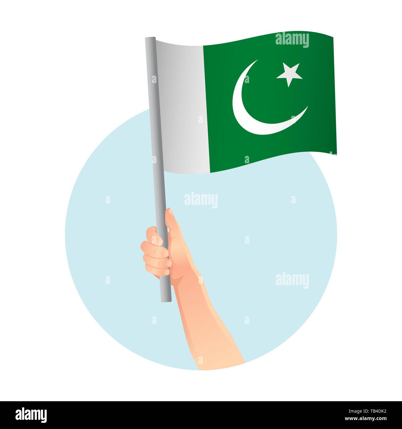 Pakistan flag in hand. Patriotic background. National flag of Pakistan ...