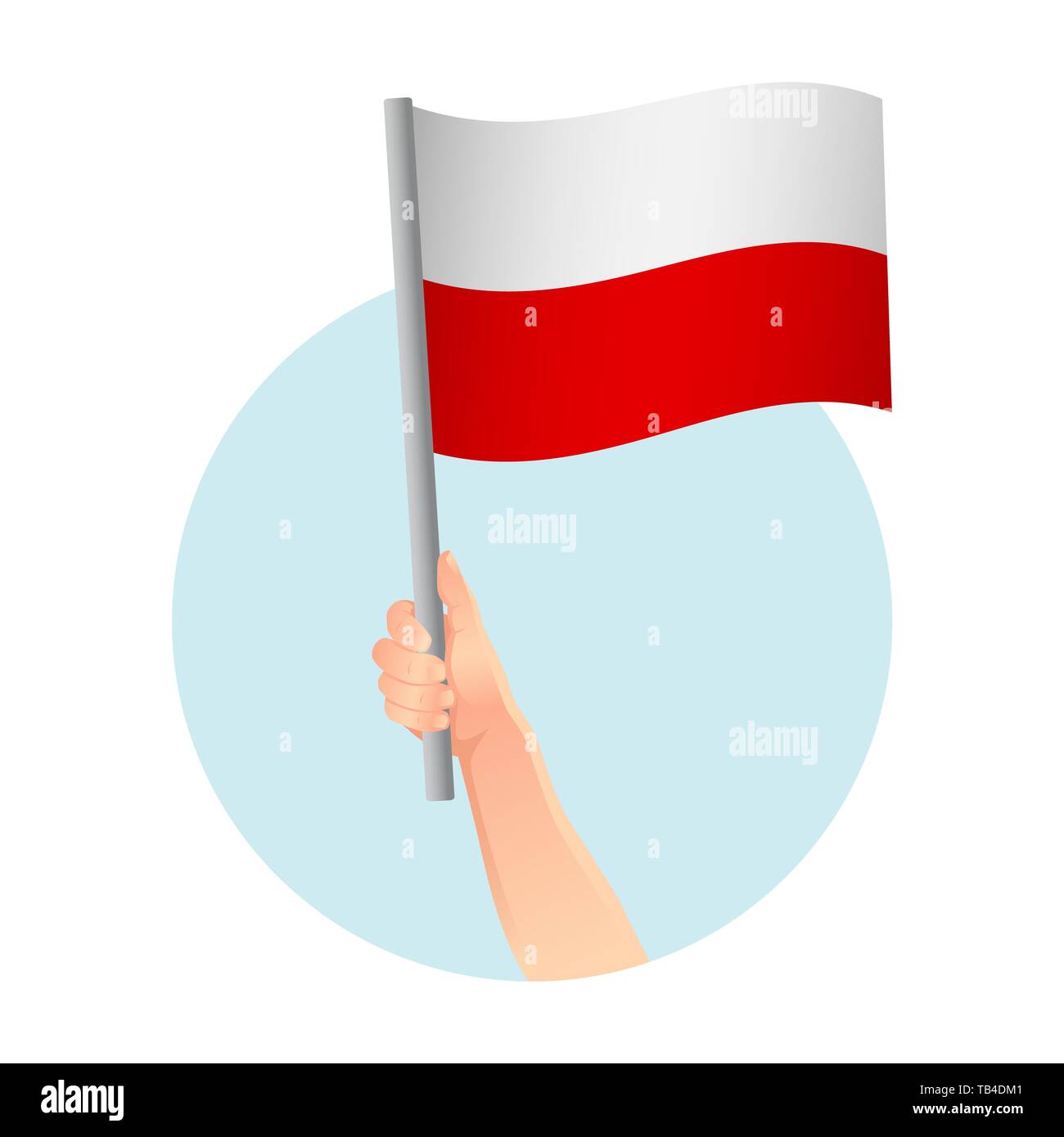 Poland flag in hand. Patriotic background. National flag of Poland ...