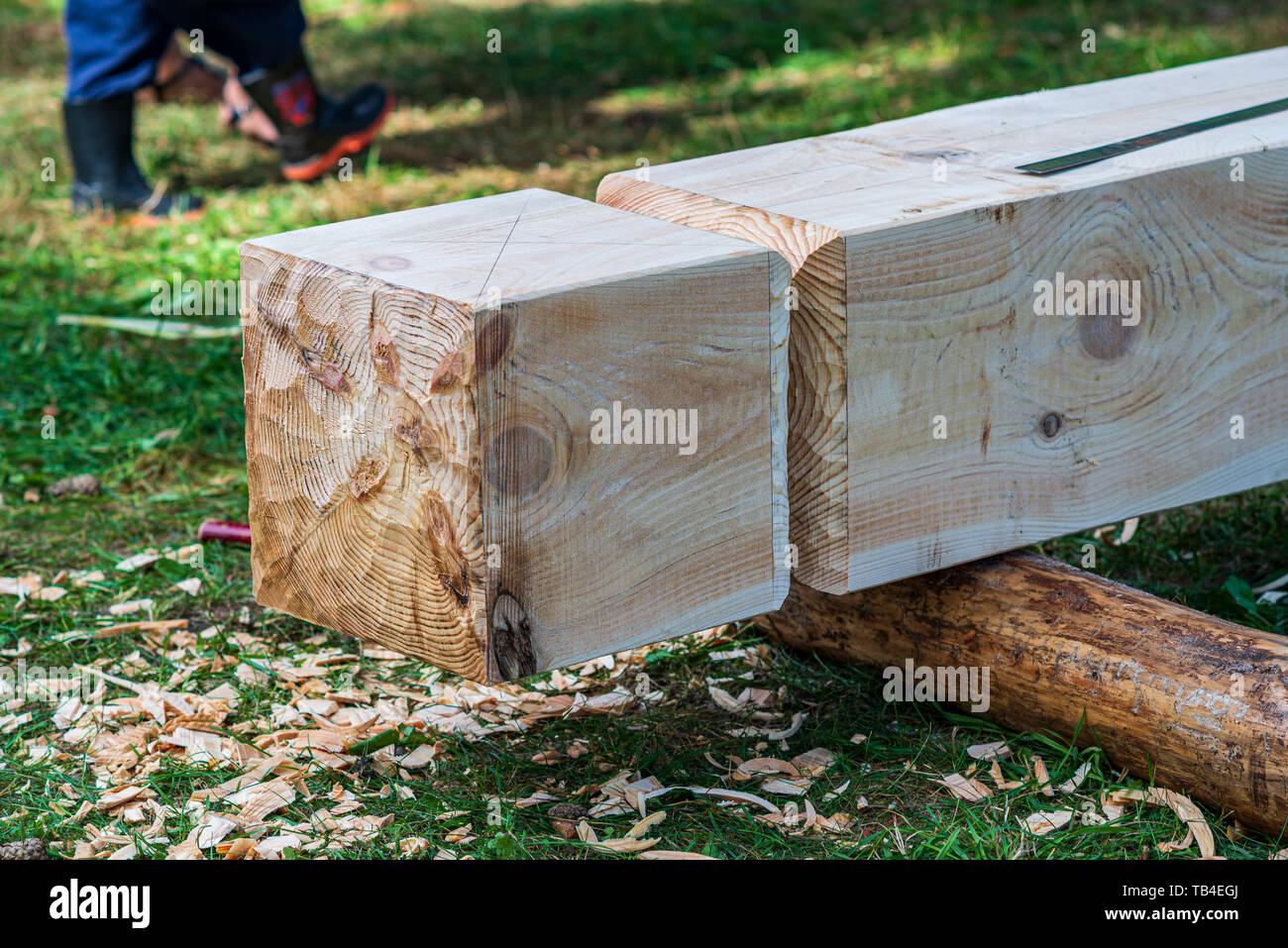 wooden fire watchtower construction details. forest tower Stock Photo ...