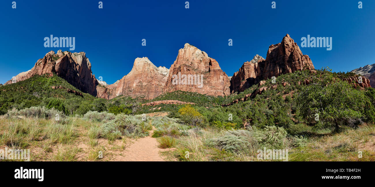 The Three Patriarchs in Zion National Park, Utah, USA, North America ...