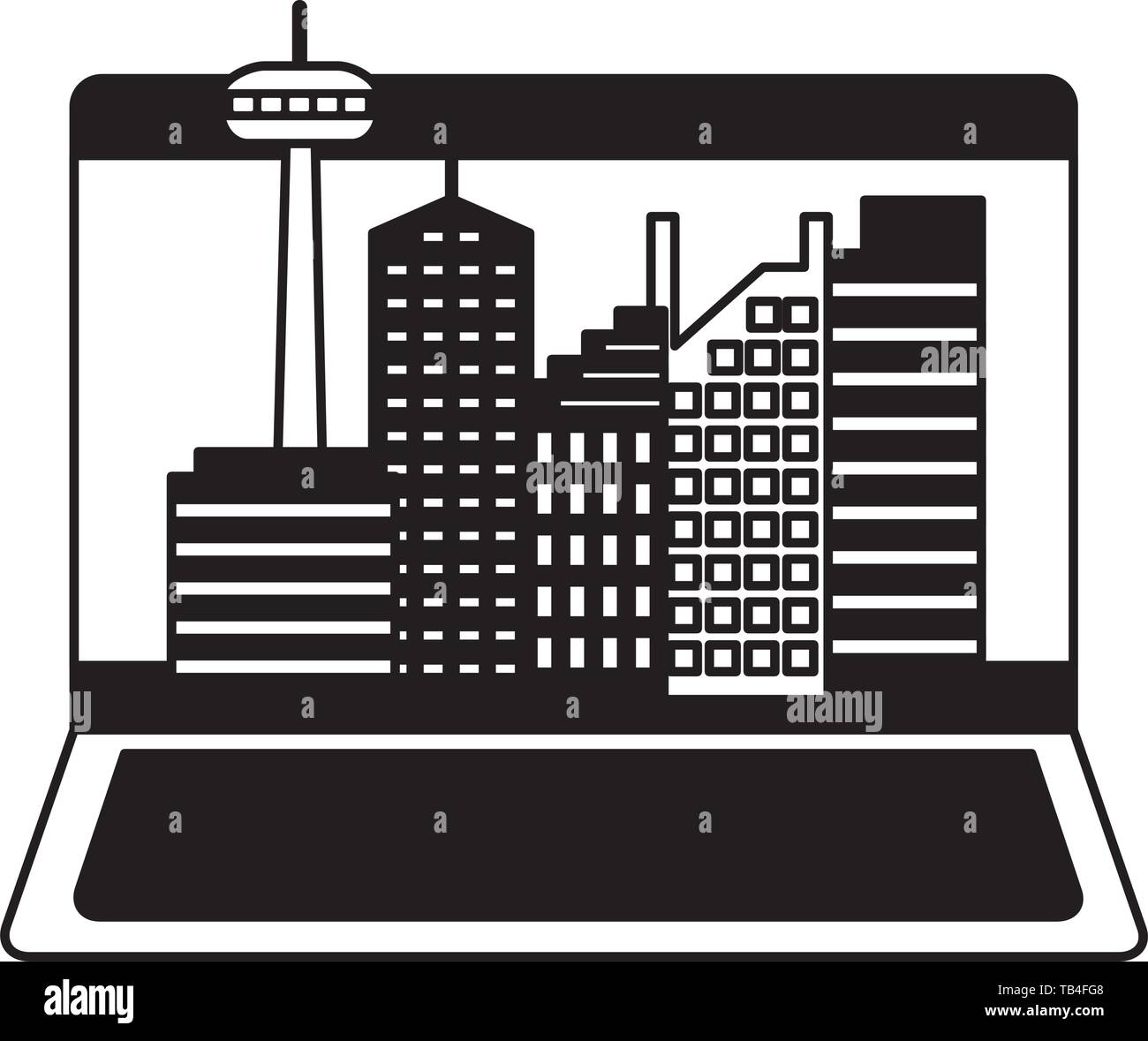 laptop computer smart city technology Stock Vector Image & Art - Alamy