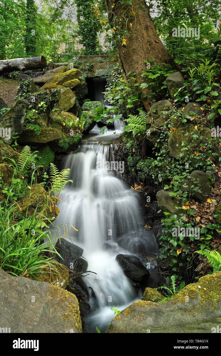 UK, South Yorkshire, Sheffield, Endcliffe Park Waterfalls Stock Photo ...
