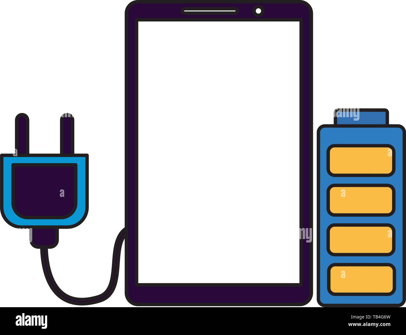 smartphone plug cable battery Stock Vector Image & Art - Alamy