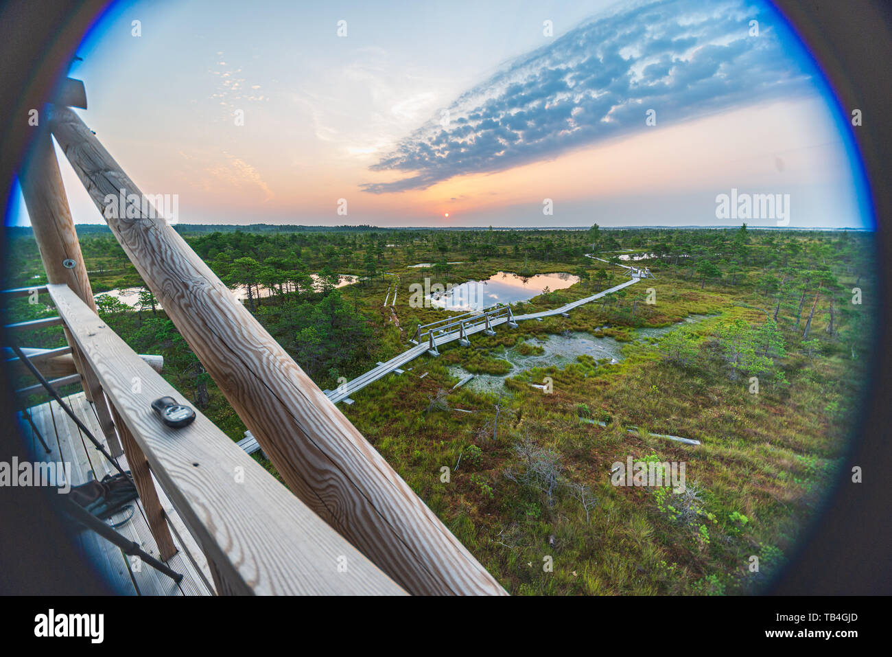 wooden fire watchtower construction details. forest tower Stock Photo ...