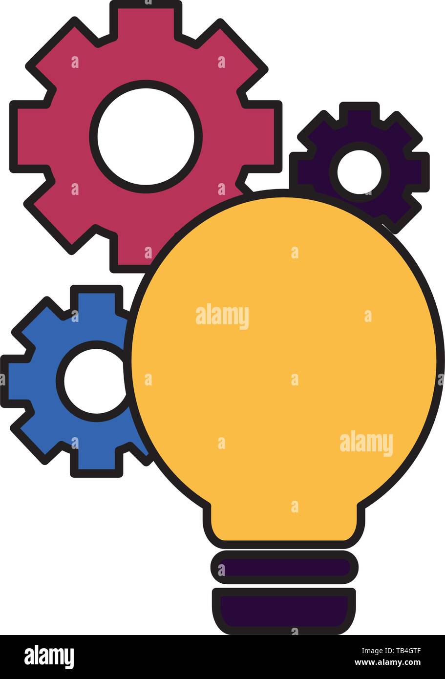 light bulb gears setting Stock Vector Image & Art - Alamy