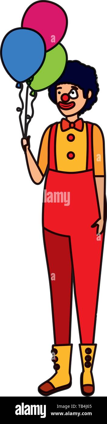 circus clown with balloons helium comic character Stock Vector Image ...