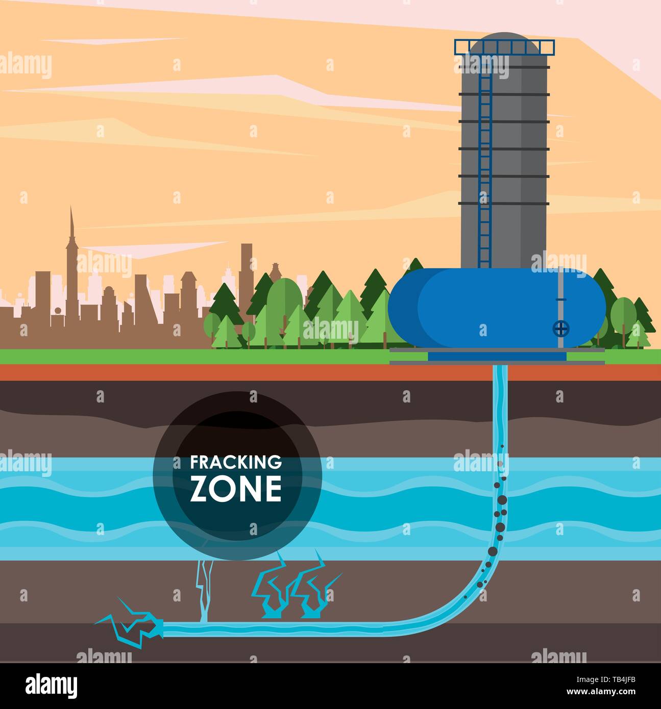 Fracking oil field Stock Vector Images - Alamy