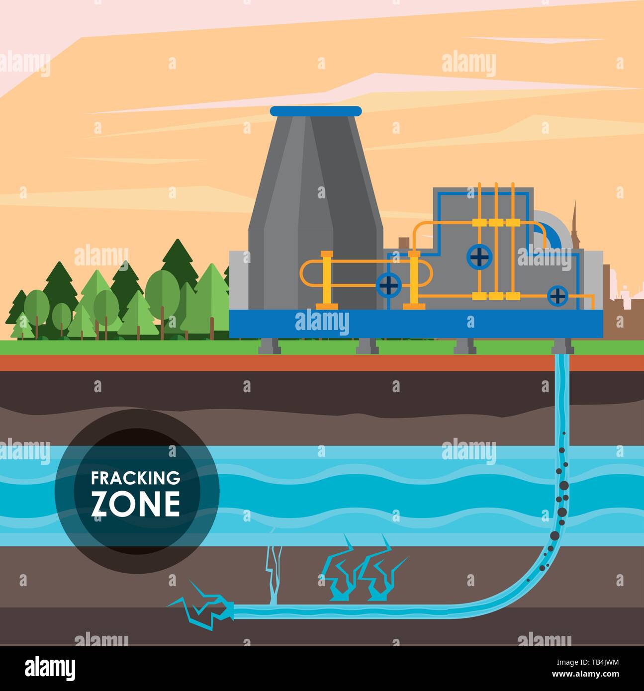 Gas well fracking Stock Vector Images - Alamy
