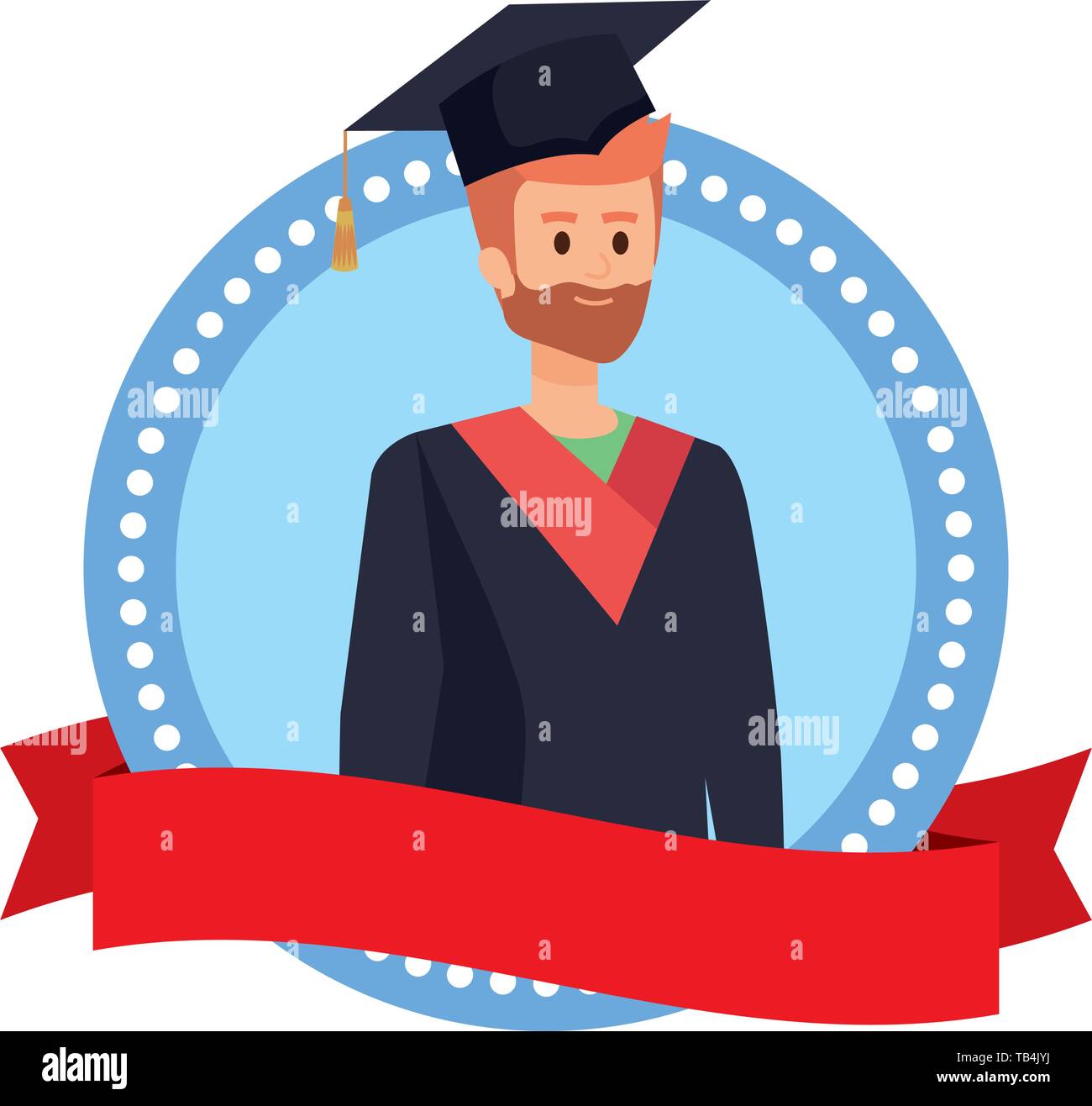 man student graduated with beard in emblem Stock Vector Image & Art - Alamy