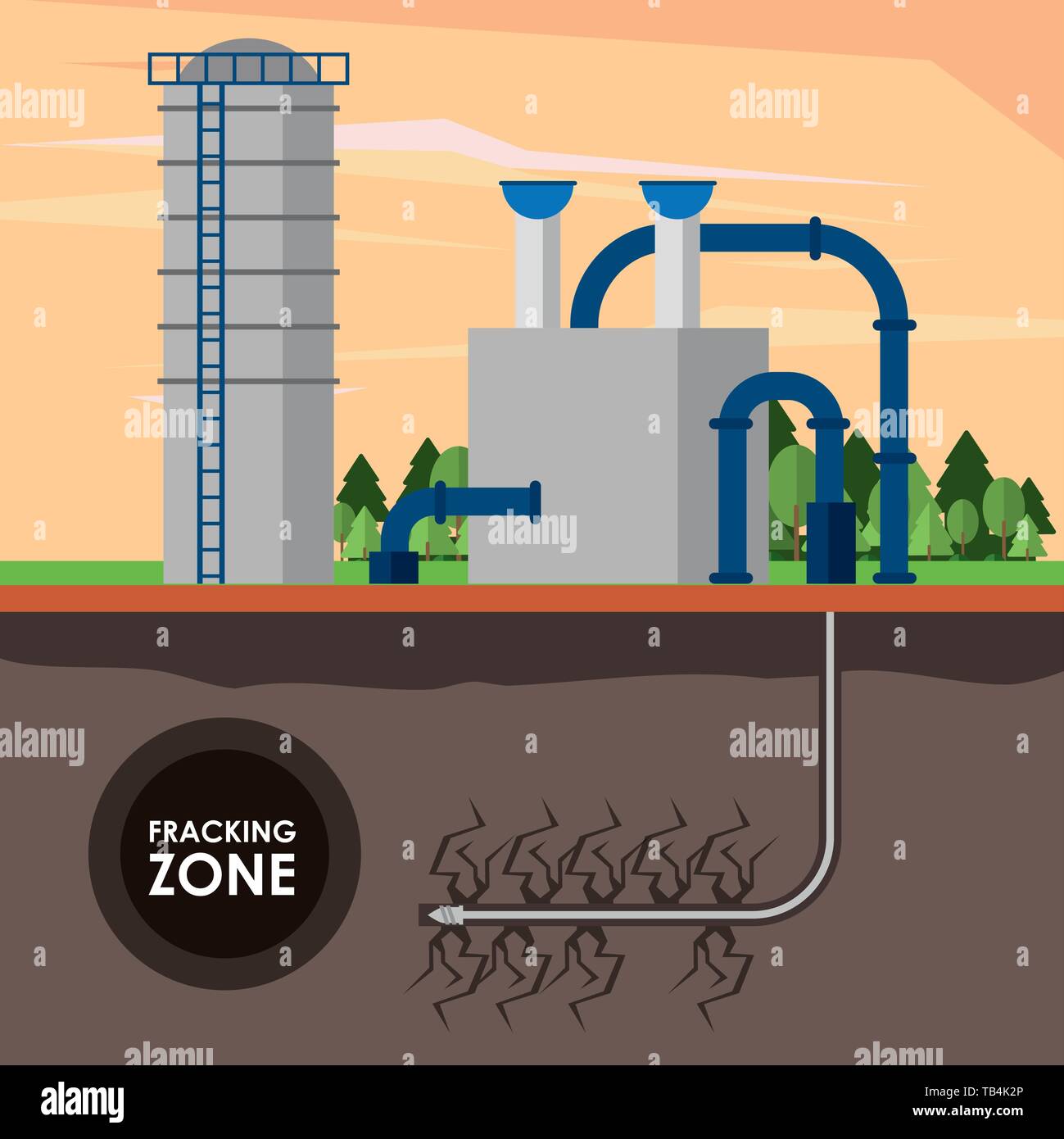 Fracking oil field Stock Vector Images - Alamy