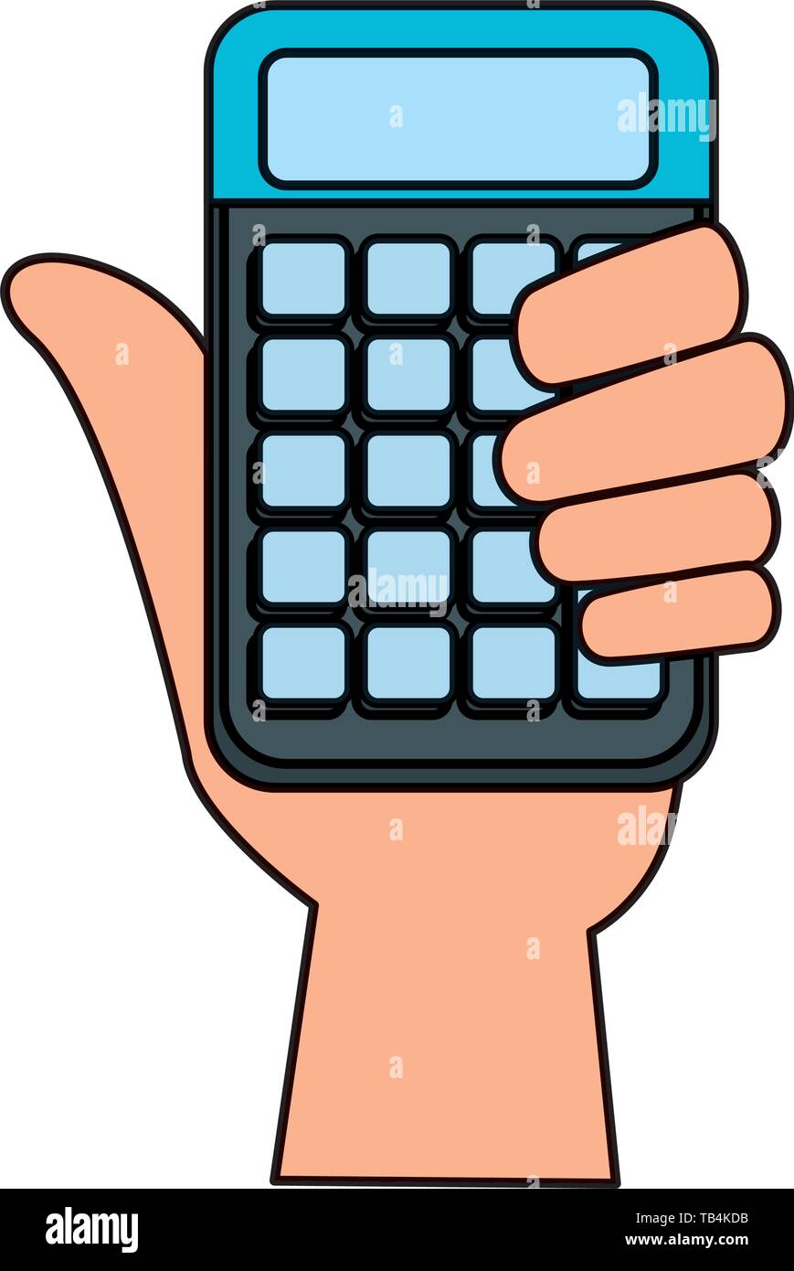 hand with calculator math digital device Stock Vector Image & Art - Alamy