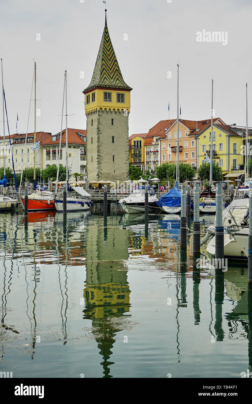 Famous Fortification Tower in Lindau Germany - The Mangturm Stock Photo ...