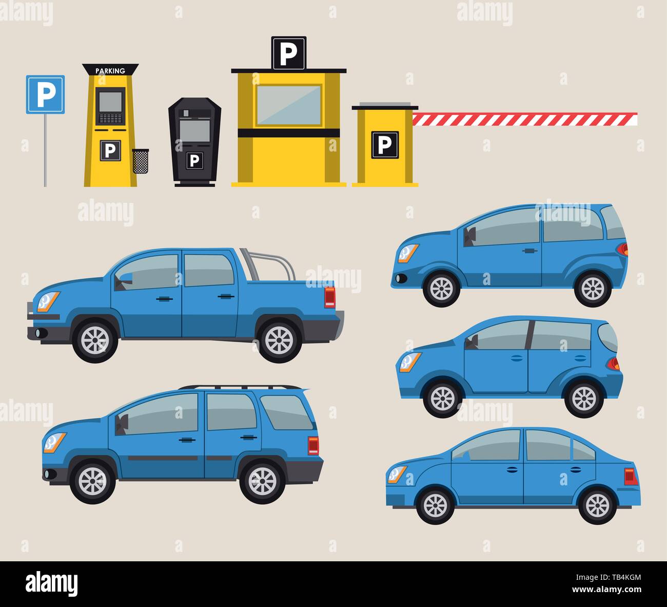 Cars in row lot Stock Vector Images - Alamy