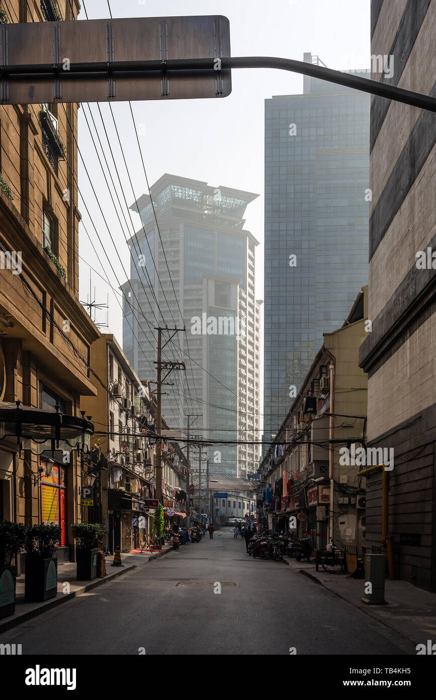 Living Scene on the Streets of Shanghai with Houses Stock Photo - Alamy
