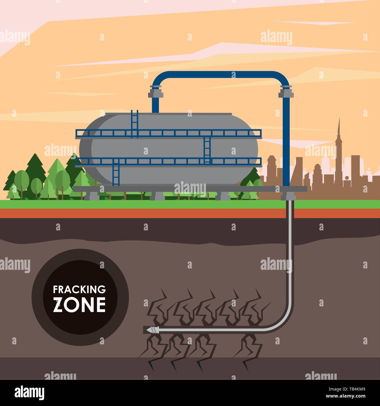 Fracking oil field Stock Vector Images - Alamy