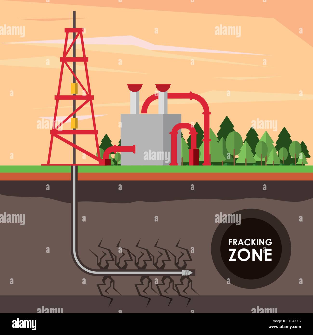 Fracking oil field Stock Vector Images - Alamy