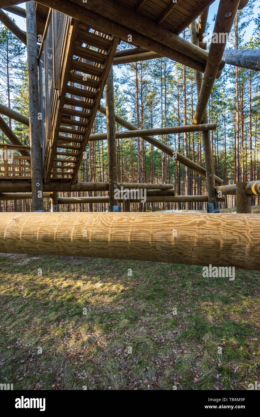 wooden fire watchtower construction details. forest tower Stock Photo ...