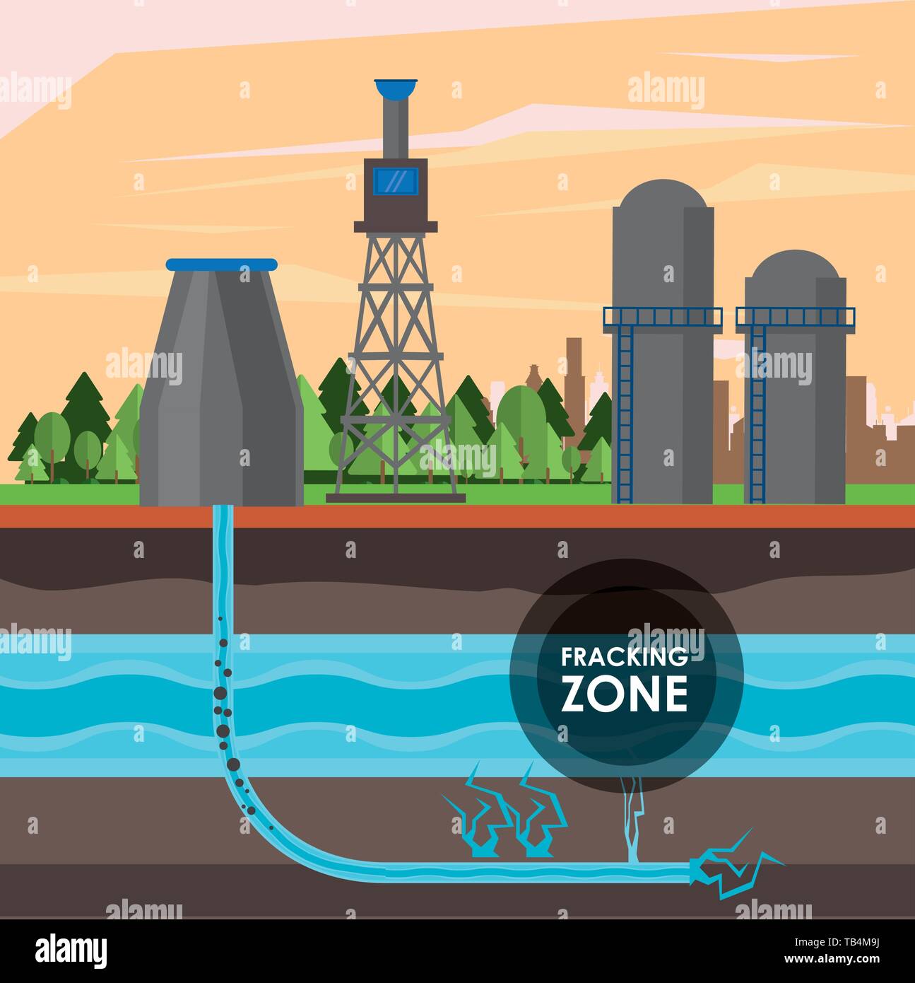 Fracking oil field Stock Vector Images - Alamy