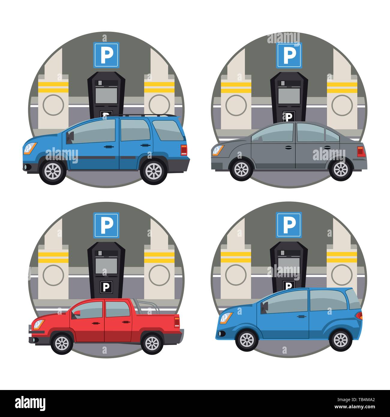 Cars parking zone set of emblems Stock Vector Image & Art - Alamy