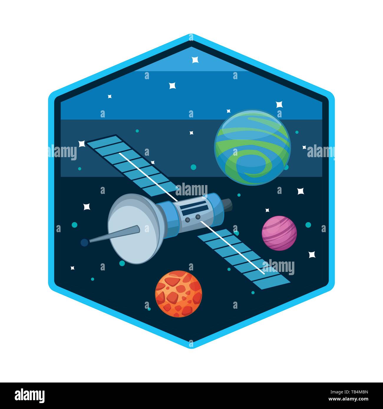 Satellite in space view earth Stock Vector Images - Alamy
