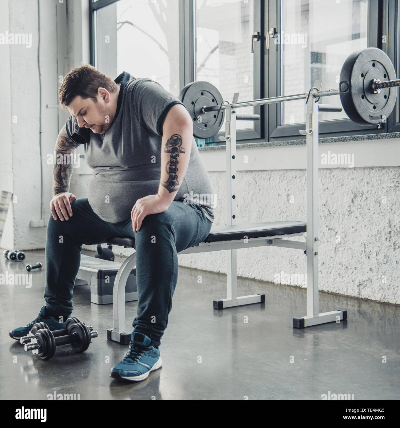 Man exhausted after gym hi-res stock photography and images - Alamy