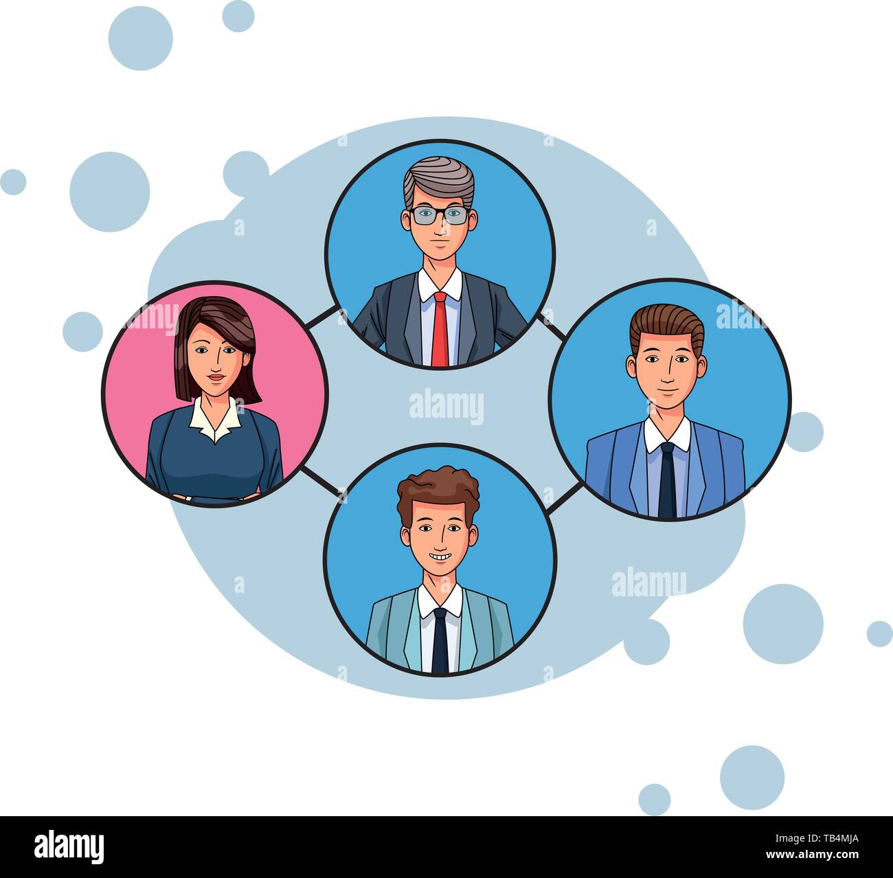 group of business people avatar profile picture in round icon Stock ...