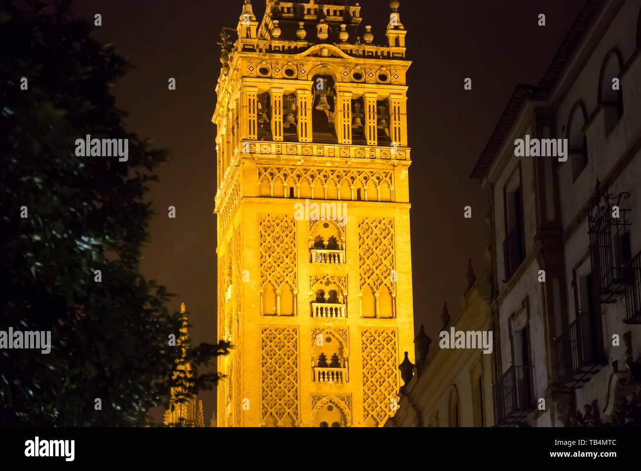 Scenic Seville Santa Maria Cathedral at night Stock Photo - Alamy